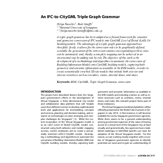 (PDF) An IFC-to-CityGML Triple Graph Grammar