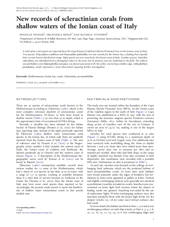 (PDF) New records of scleractinian corals from shallow waters of the ...