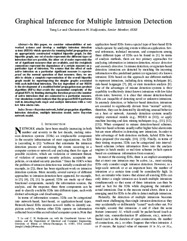 (PDF) Graphical Inference for Multiple Intrusion Detection
