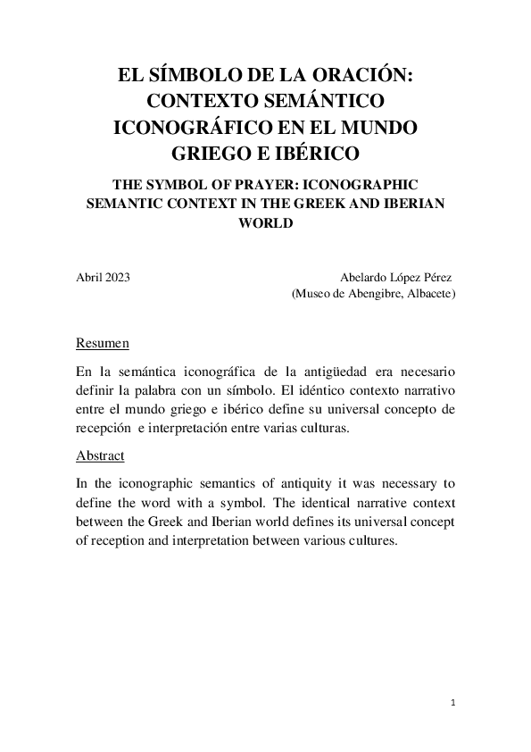 (PDF) EL SÍMBOLO DE LA ORACIÓN: CONTEXTO SEMÁNTICO ICONOGRÁFICO EN EL ...