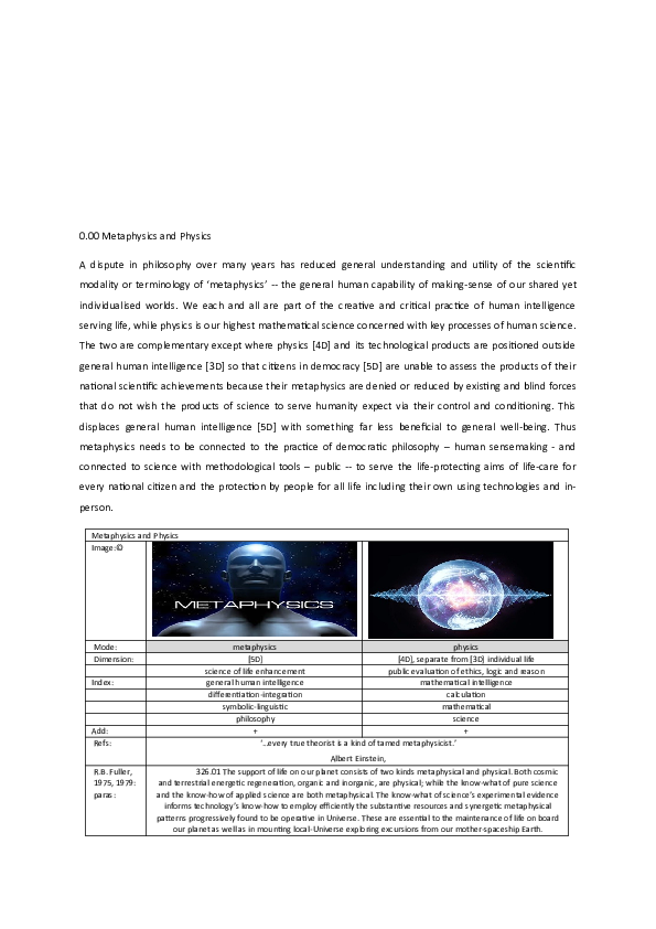 (DOC) Metaphysics vs Physics