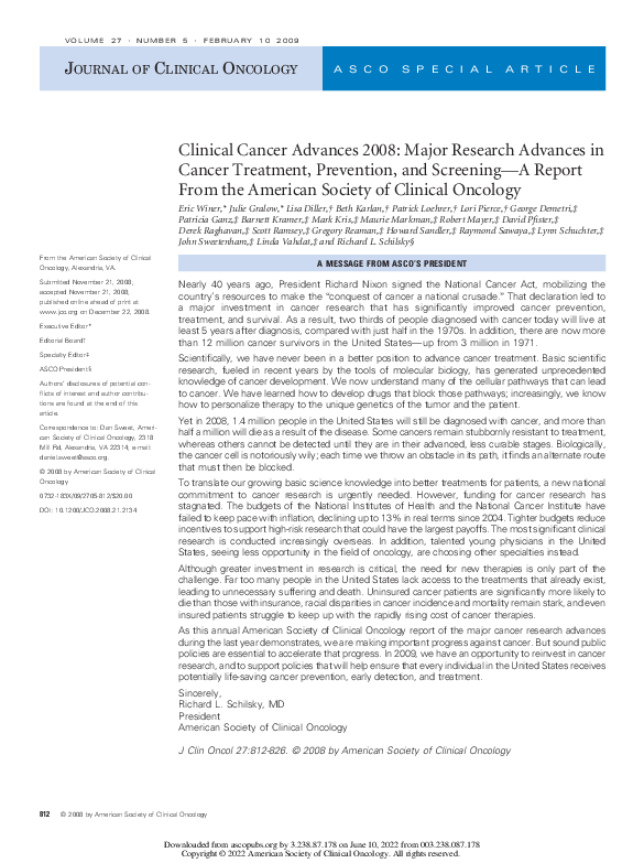 (PDF) Clinical Cancer Advances 2008: Major Research Advances in Cancer ...