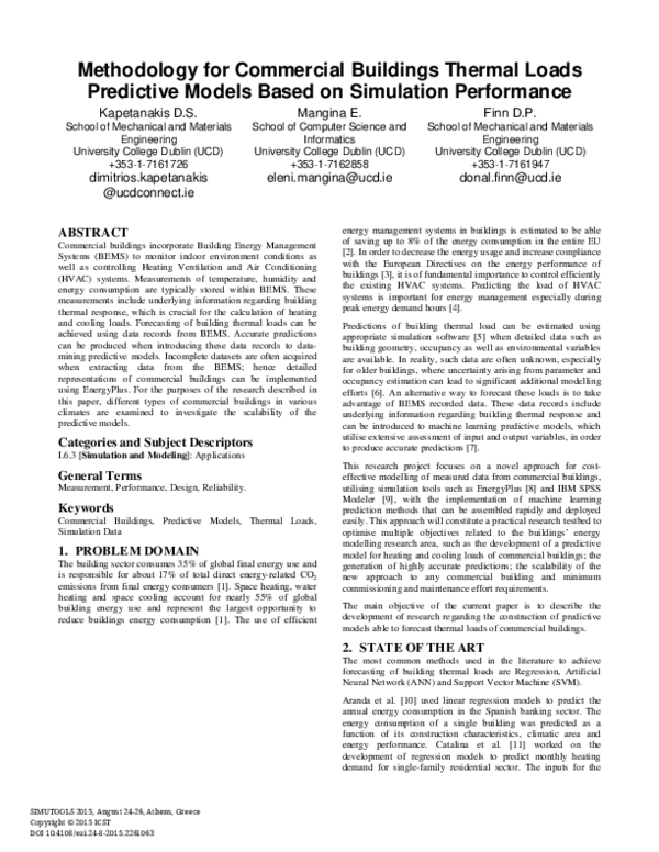 (PDF) Methodology for Commercial Buildings Thermal Loads Predictive Models Based on Simulation ...