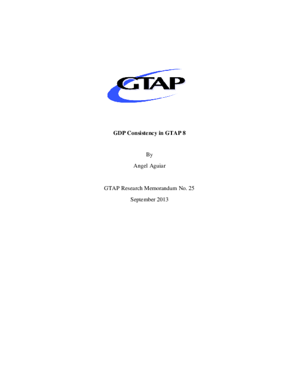 (PDF) GDP Consistency in GTAP 8