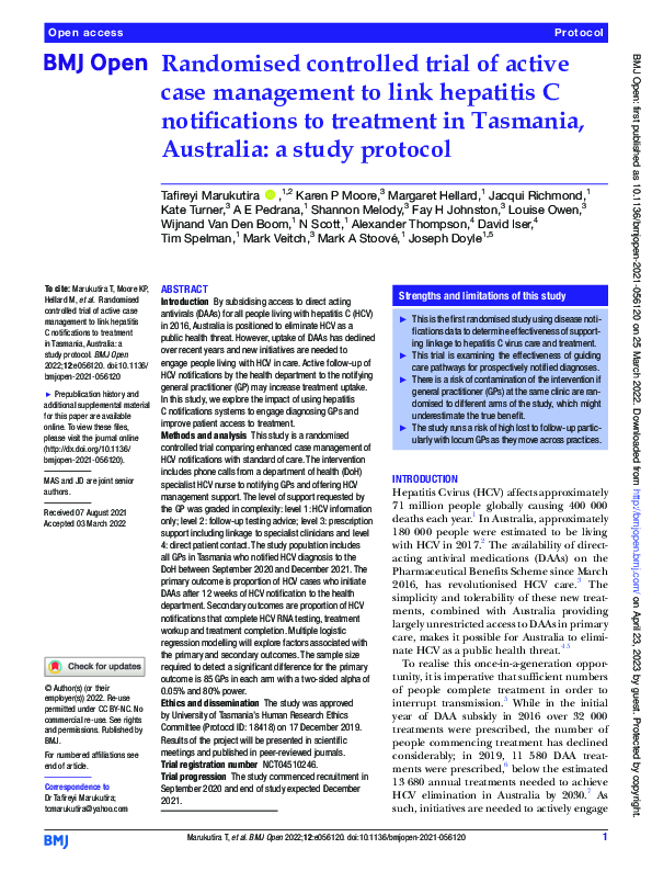(PDF) Randomised controlled trial of active case management to link ...