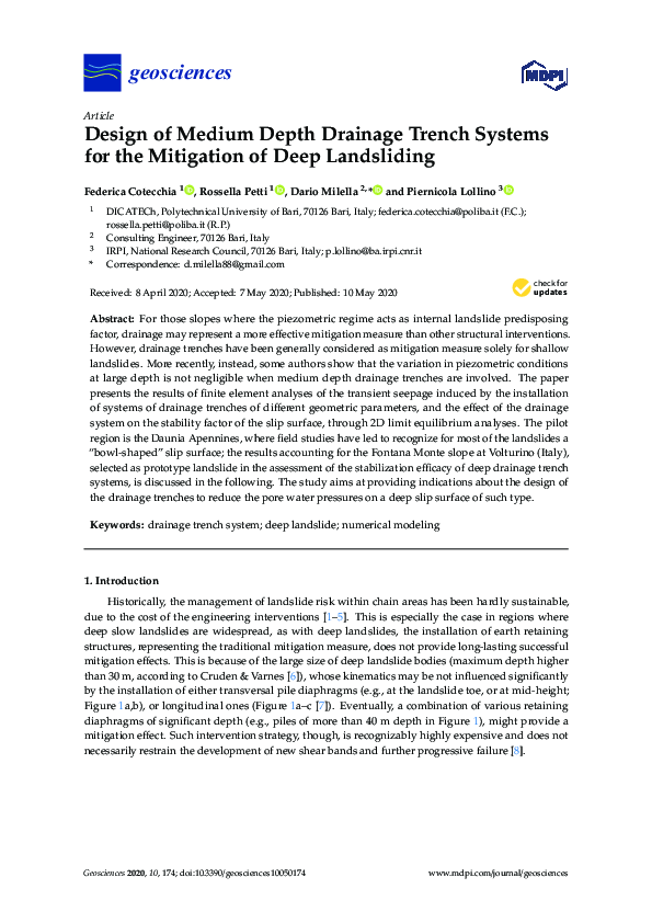 (PDF) Design of Medium Depth Drainage Trench Systems for the Mitigation ...