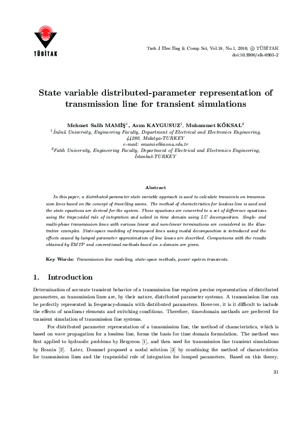 Pdf Discrete Time State Space Modeling Of Distributed Parameter