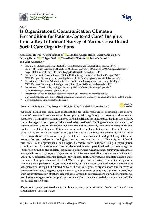 (PDF) Is Organizational Communication Climate a Precondition for ...