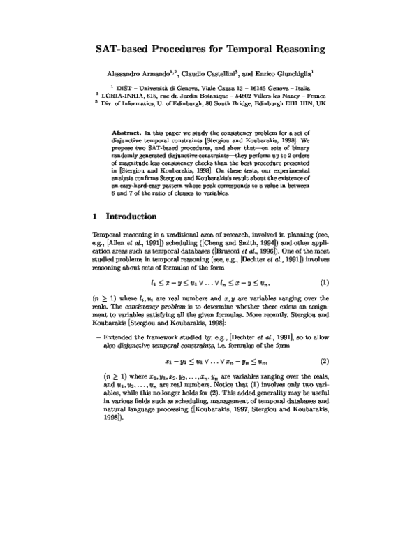 (PDF) SAT-Based Procedures for Temporal Reasoning