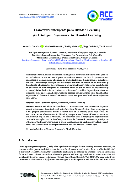 (PDF) An Intelligent framework for Blended Learning | Martha Giraldo - Academia.edu