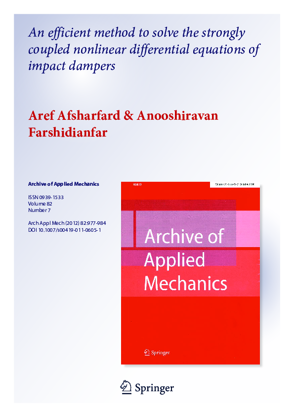 (PDF) An efficient method to solve the strongly coupled nonlinear ...
