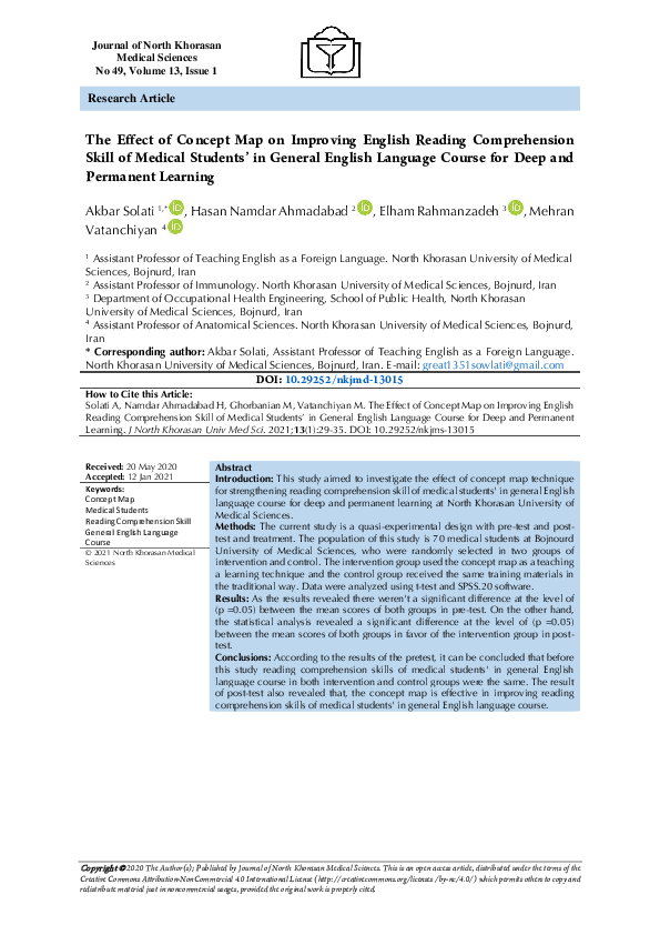 (PDF) The Effect of Concept Map on Improving English Reading ...