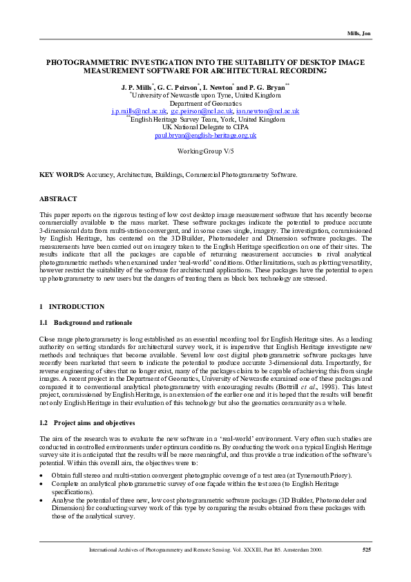 (PDF) Photogrammetric investigation into the suitability of desktop ...