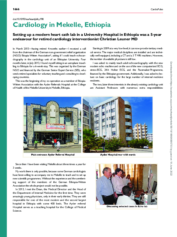 (PDF) Cardiology in Mekelle, Ethiopia