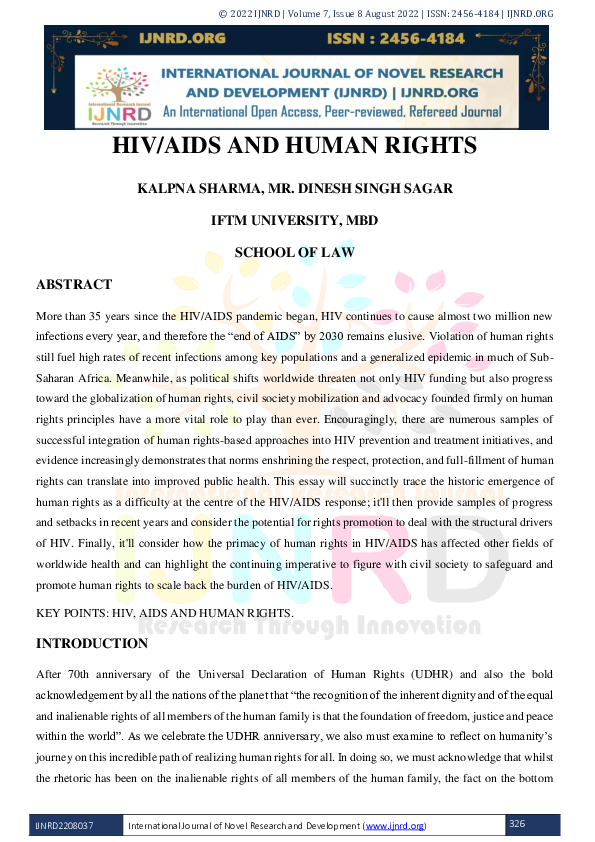 (PDF) HIV/AIDS AND HUMAN RIGHTS