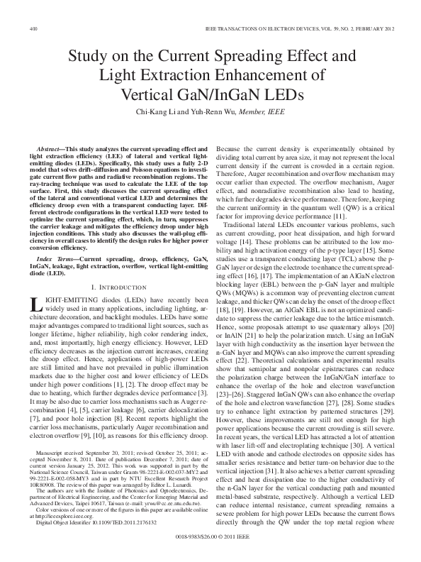 (PDF) Study on the Current Spreading Effect and Light Extraction Enhancement of Vertical GaN ...