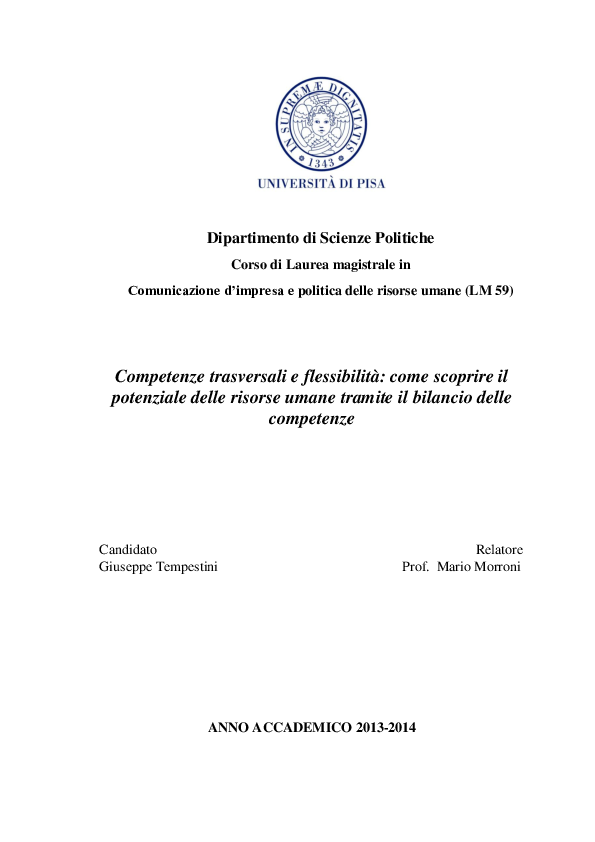 (PDF) Competenze trasversali e flessibilita: come scoprire il ...