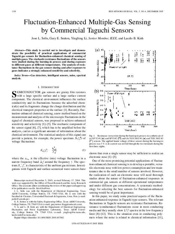 (PDF) Fluctuation-enhanced multiple-gas sensing by commercial Taguchi ...
