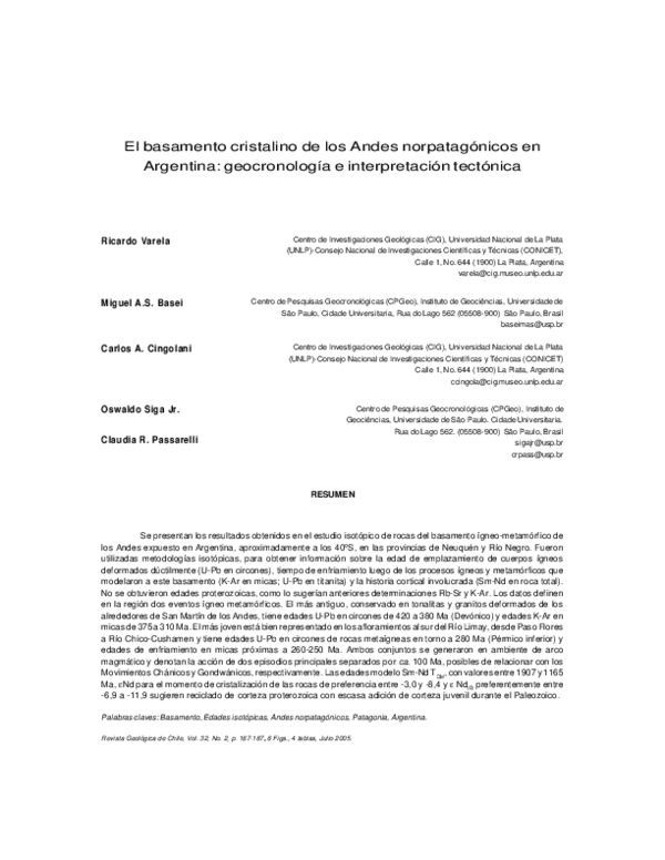 (PDF) El basamento cristalino de los Andes norpatagónicos en Argentina ...