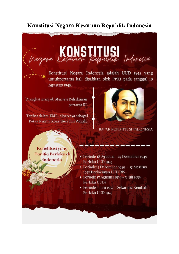 (PDF) Konstitusi Negara Kesatuan Republik Indonesia