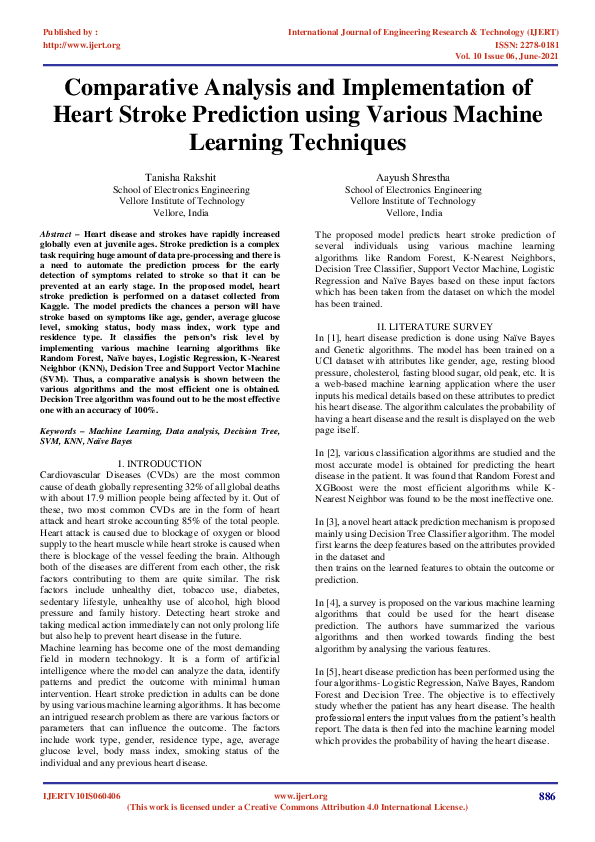 (PDF) Comparative Analysis and Implementation of Heart Stroke Prediction using Various Machine ...
