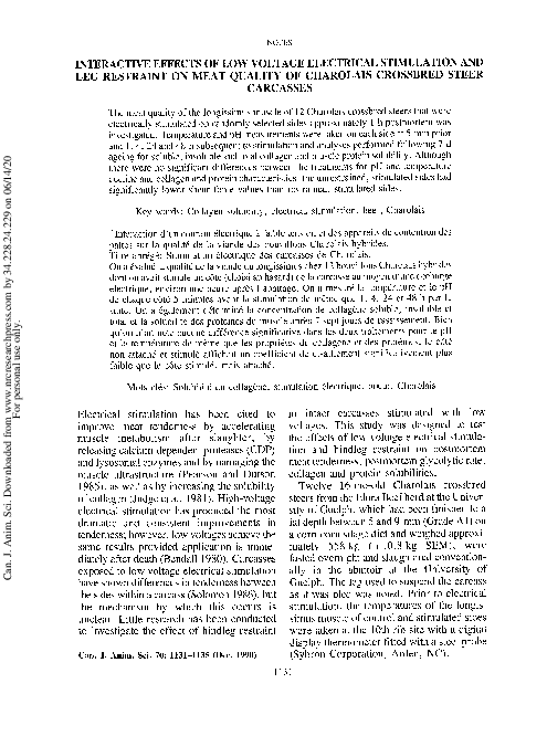 (PDF) Interactive Effects of Low Voltage Electrical Stimulation and Leg ...