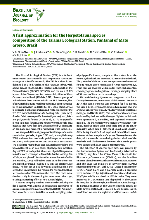 (PDF) A first approximation for the Herpetofauna species composition of the Taiamã Ecological ...