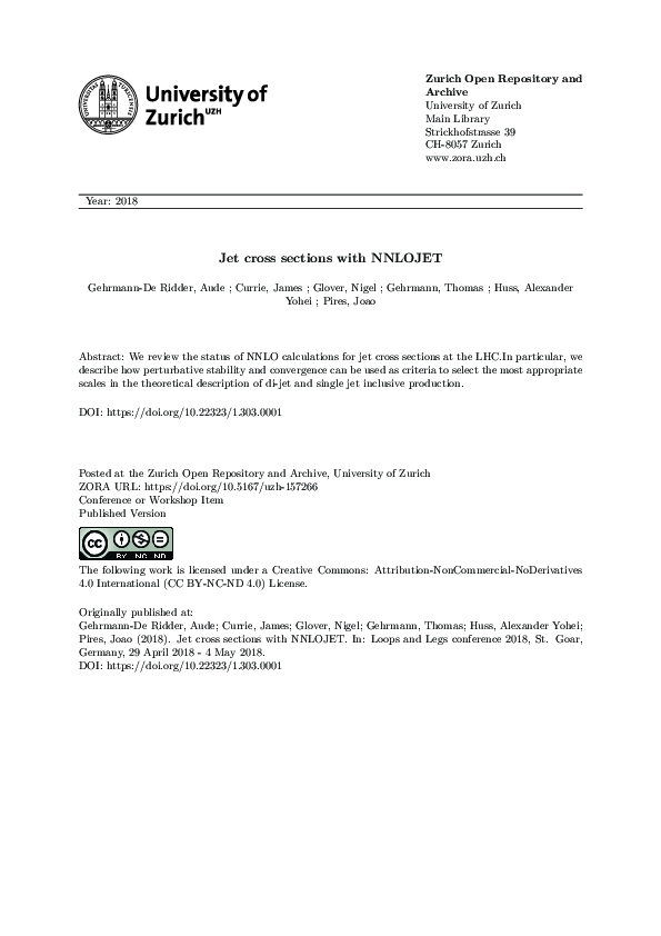 (PDF) Jet cross sections with NNLOJET