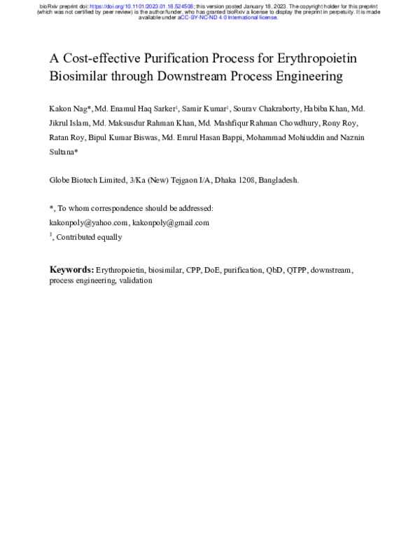 (PDF) A Cost-effective Purification Process for Erythropoietin ...