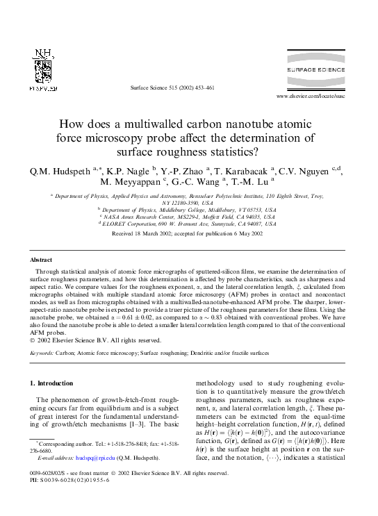 (PDF) How does a multiwalled carbon nanotube atomic force microscopy probe affect the ...