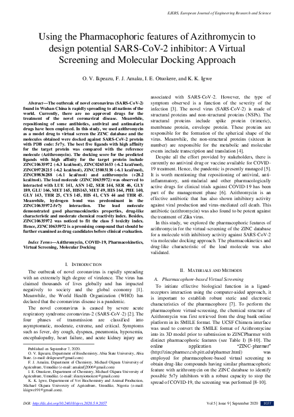 (PDF) Using the Pharmacophoric features of Azithromycin to design ...