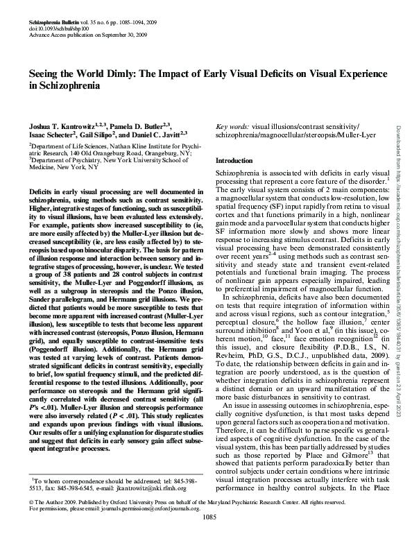 (PDF) Seeing the World Dimly: The Impact of Early Visual Deficits on ...