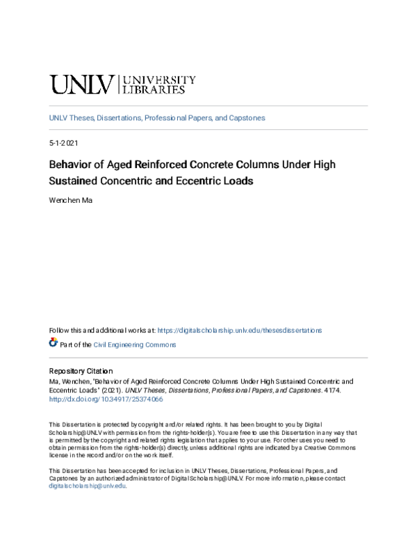 (PDF) Behavior of Aged Reinforced Concrete Columns under High Sustained ...