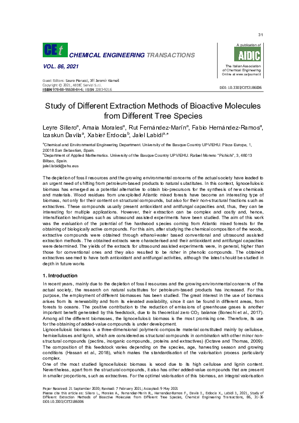 (PDF) Study of Different Extraction Methods of Bioactive Molecules from ...