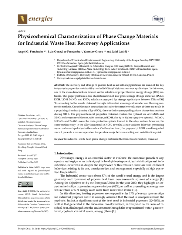 (PDF) Physicochemical Characterization of Phase Change Materials for ...