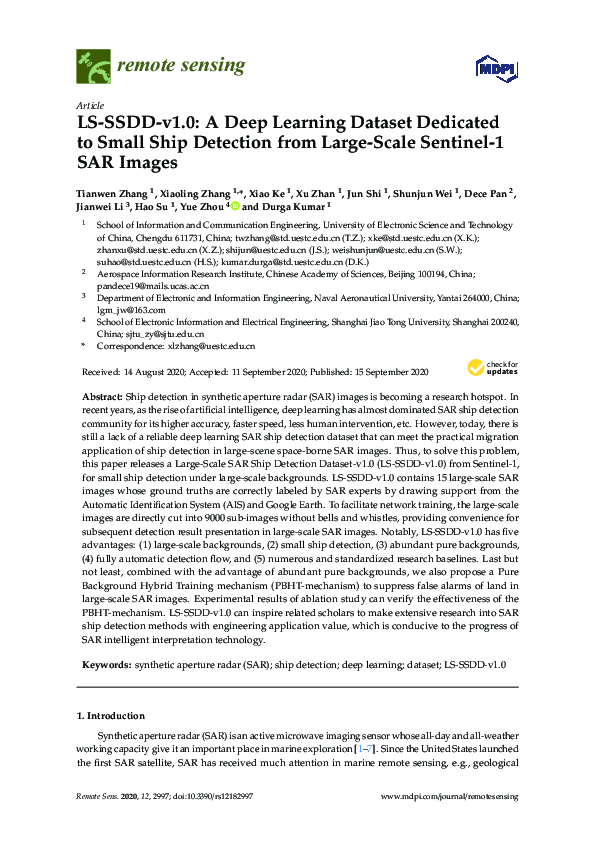 (PDF) LS-SSDD-v1.0: A Deep Learning Dataset Dedicated to Small Ship Detection from Large-Scale ...