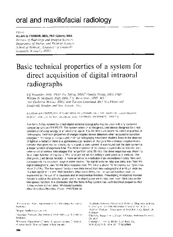 (PDF) Direct Digital Intraoral Radiography System
