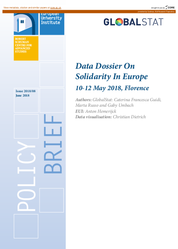 (PDF) Data dossier on 'Solidarity in Europe