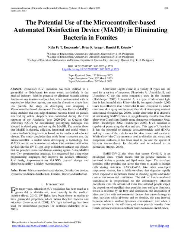 (PDF) The Potential Use of the Microcontroller-based Automated ...