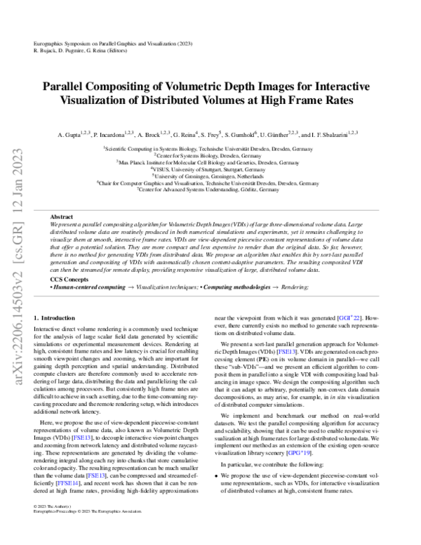 (PDF) Parallel Compositing of Volumetric Depth Images for Interactive Visualization of ...