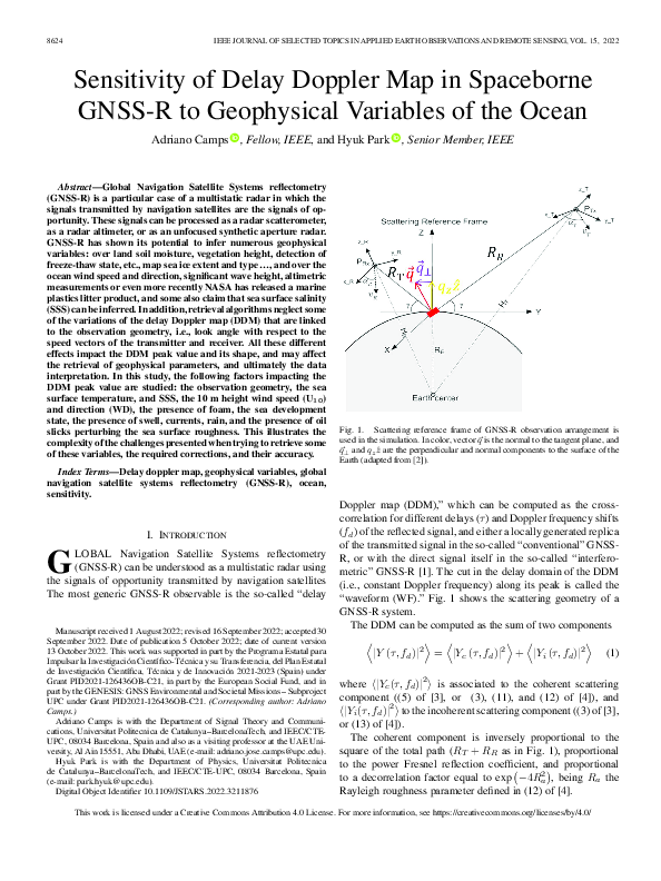 Pdf Sensitivity Of Delay Doppler Map In Spaceborne Gnss R To Geophysical Variables Of The Ocean