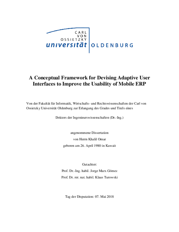 (PDF) A Conceptual Framework for Devising Adaptive User Interfaces to Improve the Usability of ...