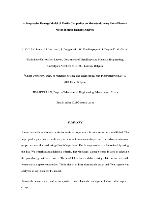 (PDF) A progressive damage model of textile composites on meso-scale ...