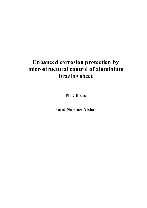 (PDF) Enhanced corrosion protection by microstructural control of ...