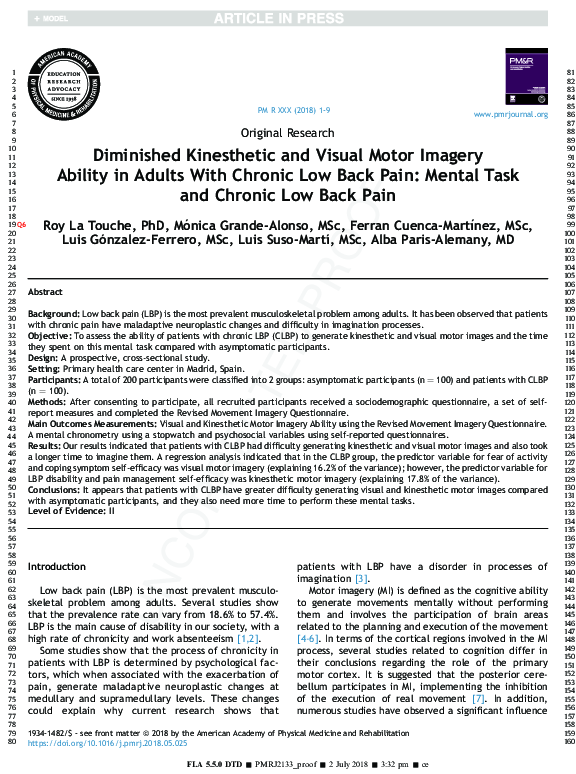 (PDF) Diminished Kinesthetic and Visual Motor Imagery Ability in Adults ...