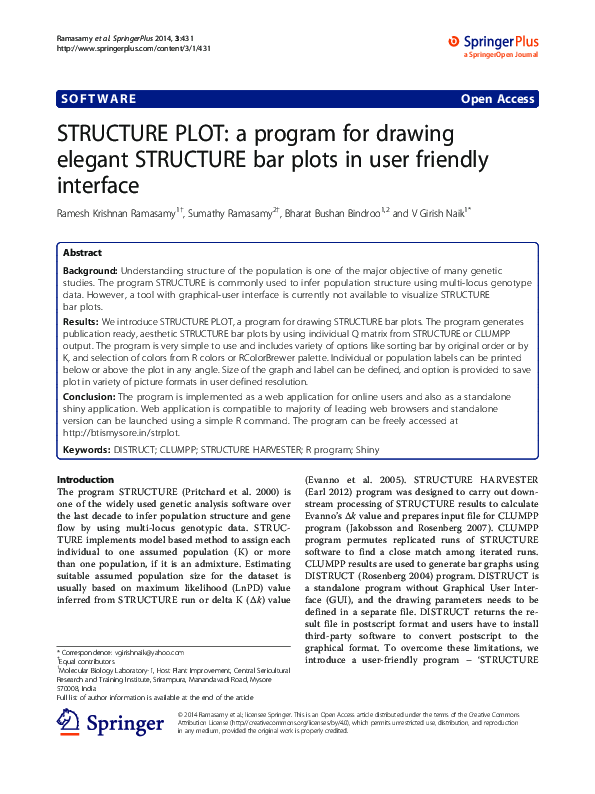 (PDF) STRUCTURE PLOT: a program for drawing elegant STRUCTURE bar plots ...