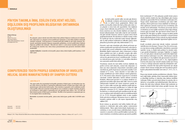 (PDF) Pi̇nyon Takimla İmal Edi̇len Evolvent Heli̇sel Di̇şli̇leri̇n Di̇ş ...