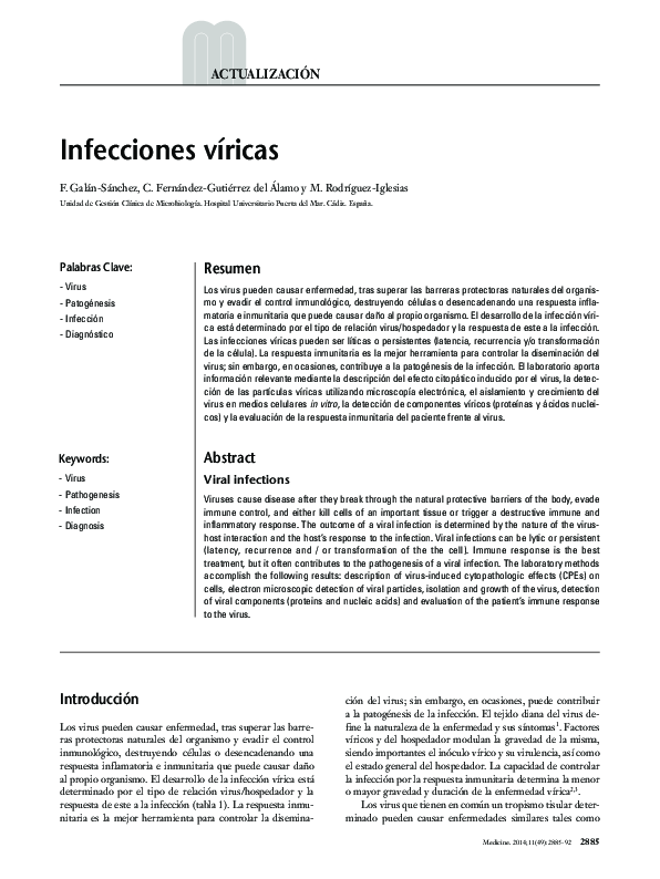 (PDF) Viral infections | Infecciones víricas