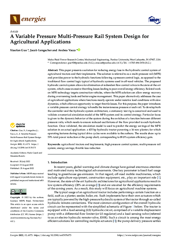 (PDF) A Variable Pressure Multi-Pressure Rail System Design for ...