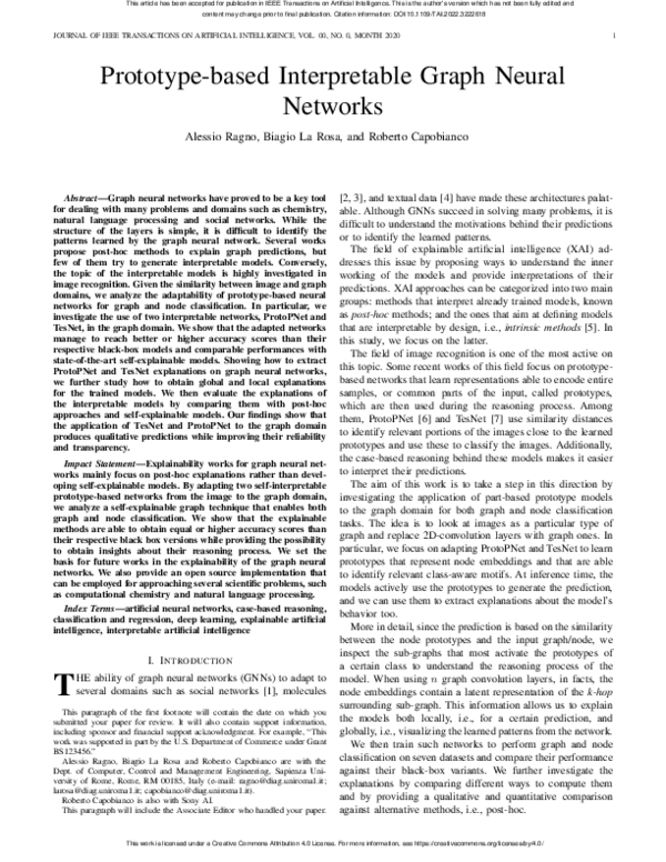 Pdf Prototype Based Interpretable Graph Neural Networks